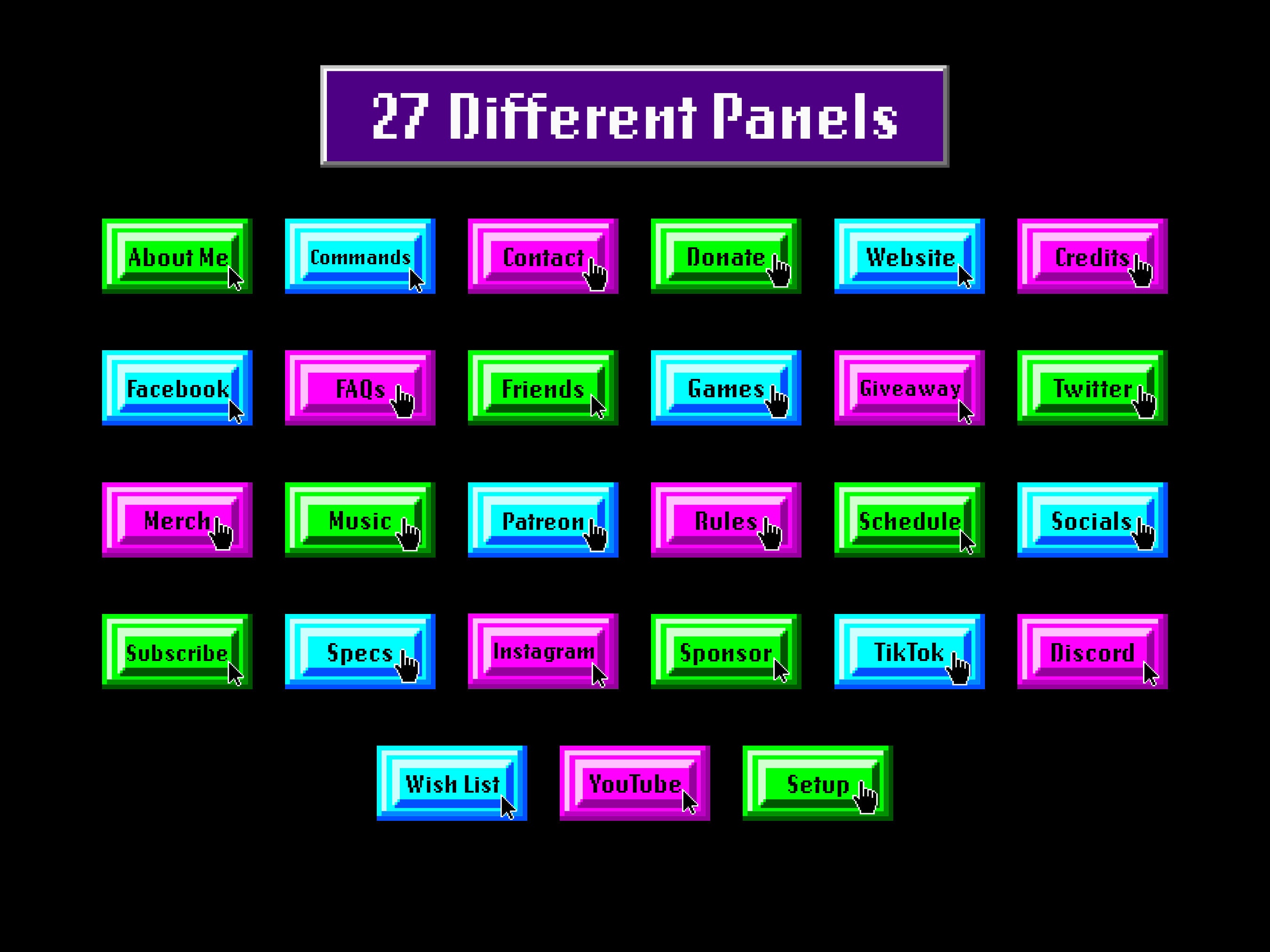 Neon Retro Streaming Graphics / Twitch Overlays / Panels / | Etsy