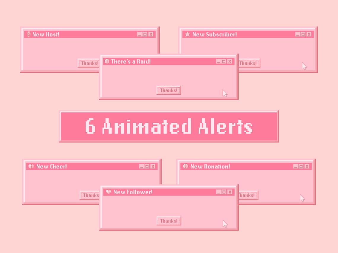 ANIMATED Pink Retro Vaporwave Alerts - Etsy