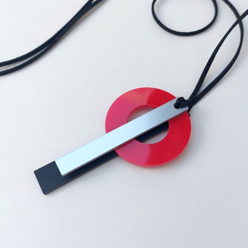 Bold Red Necklace - Etsy