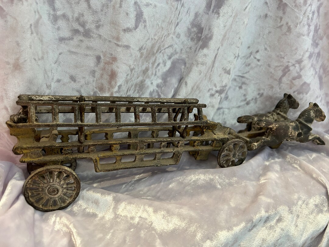Firemans Ladder Cart-vintage 1800s Keton Cast Iron Fire Wagon - Etsy