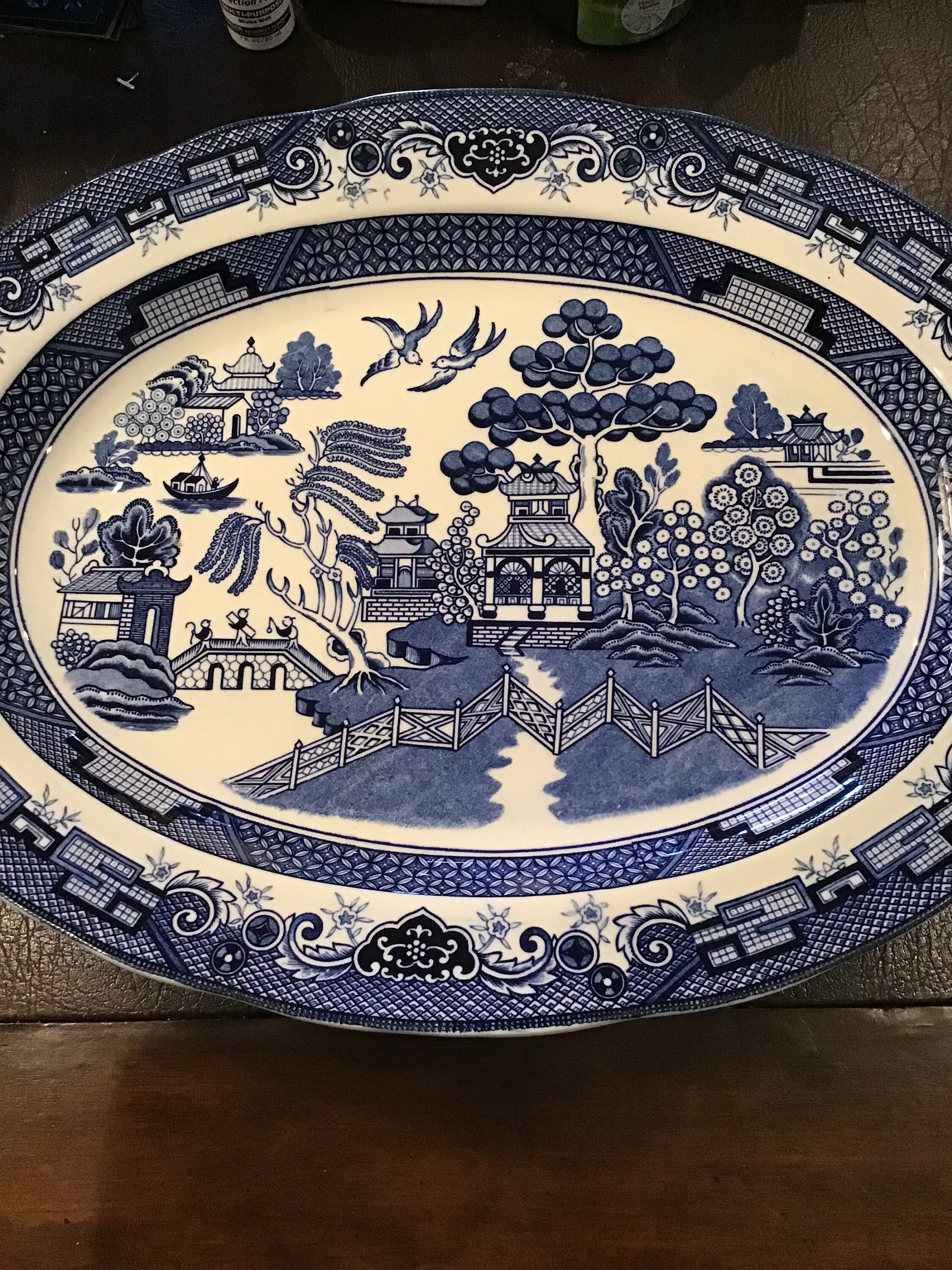Vintage Blue Willow Turkey Platter Made for Heritage Mint - Etsy