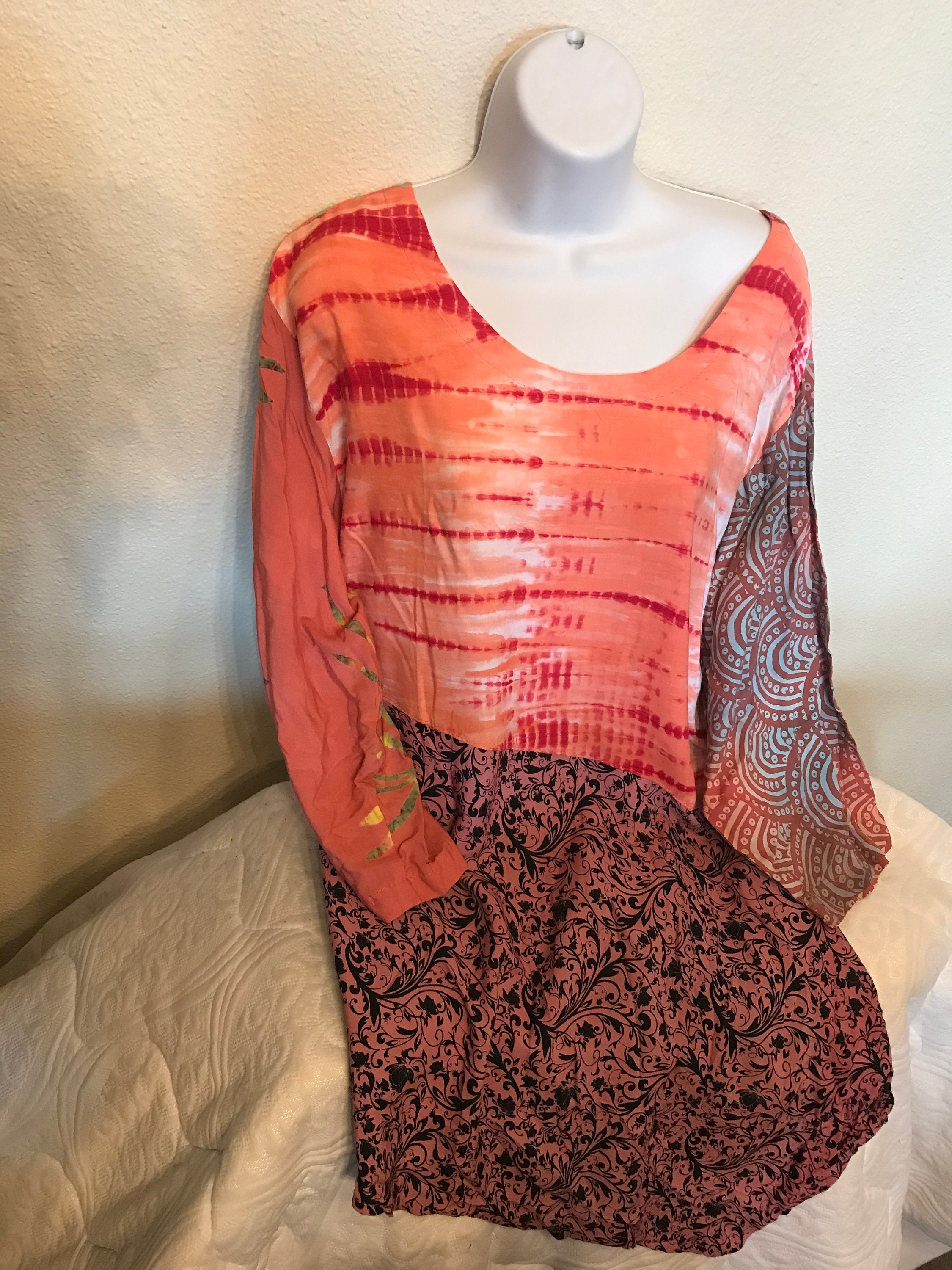 Plus Size Batik Patchwork Tunic | Etsy