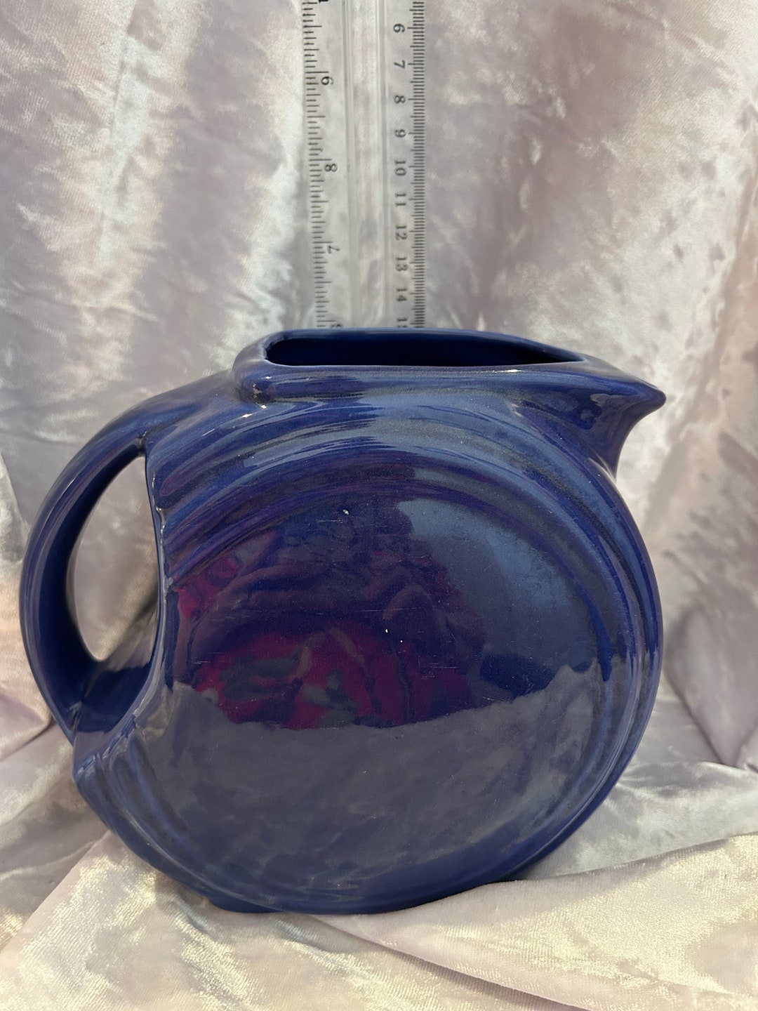 Vintage MCM Cobalt Blue Pitcher - Etsy