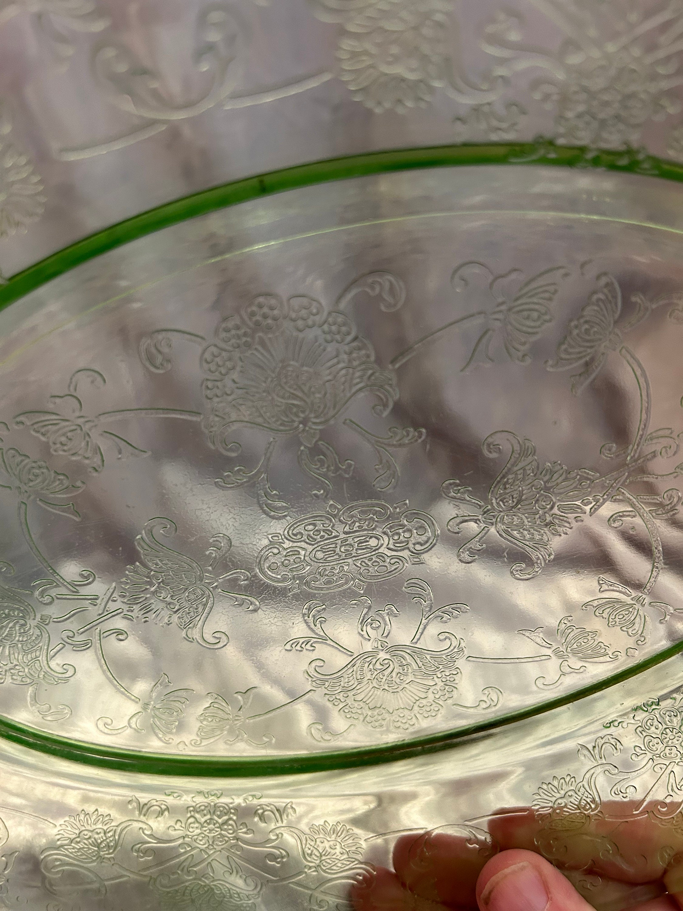 Vintage Uranium/vaseline Hazel Atlas Florentine Oval Platter - Etsy