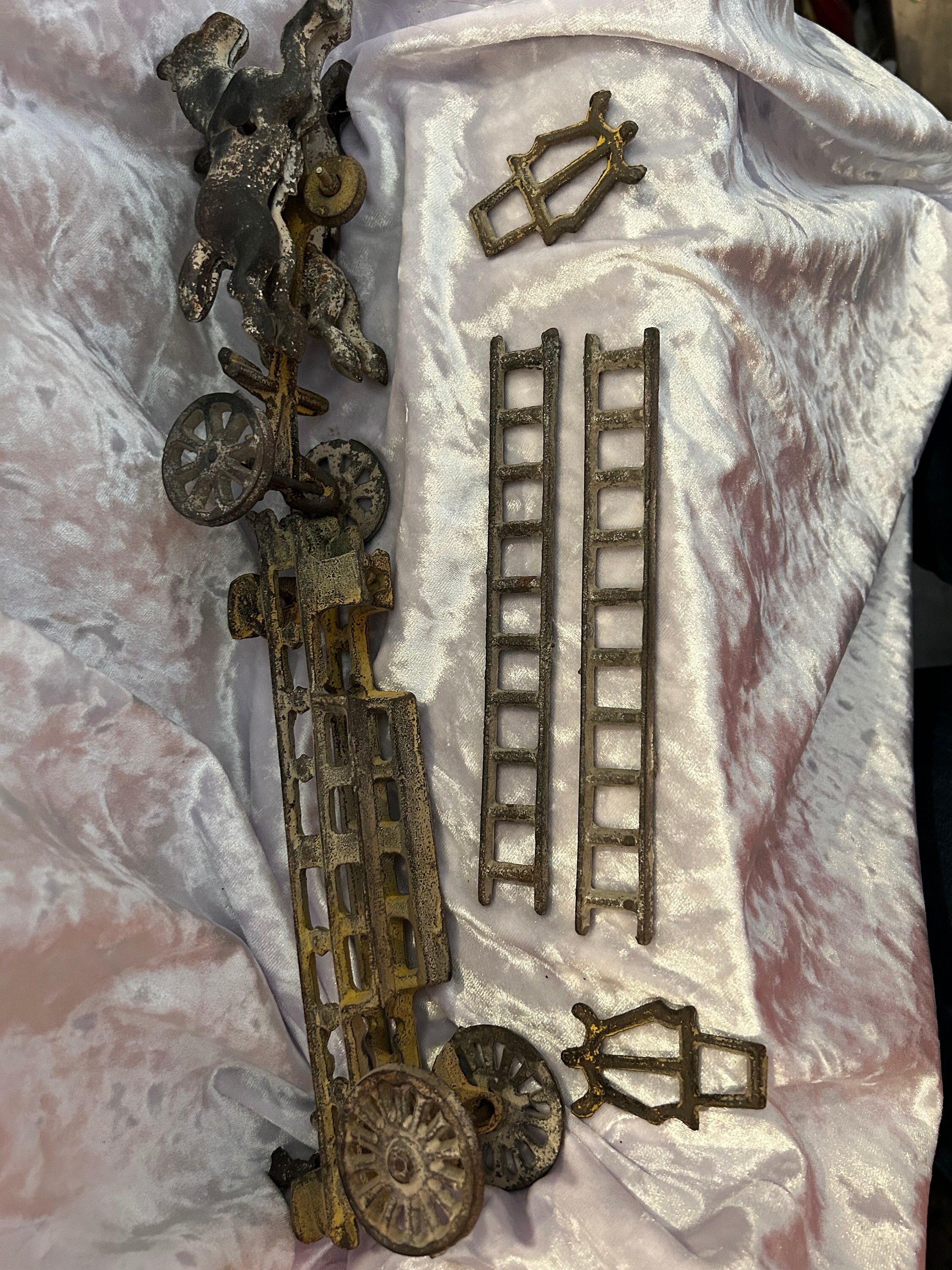 Firemans Ladder Cart-vintage 1800s Keton Cast Iron Fire Wagon - Etsy