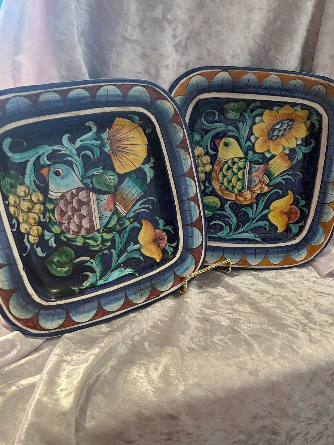 Talavera Plates-absolutely Stunning Talavera Square Plates - Etsy