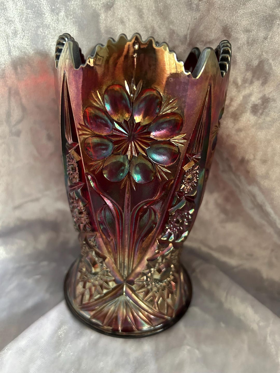 Amazing Imperial Glass Carnival Vase - Etsy