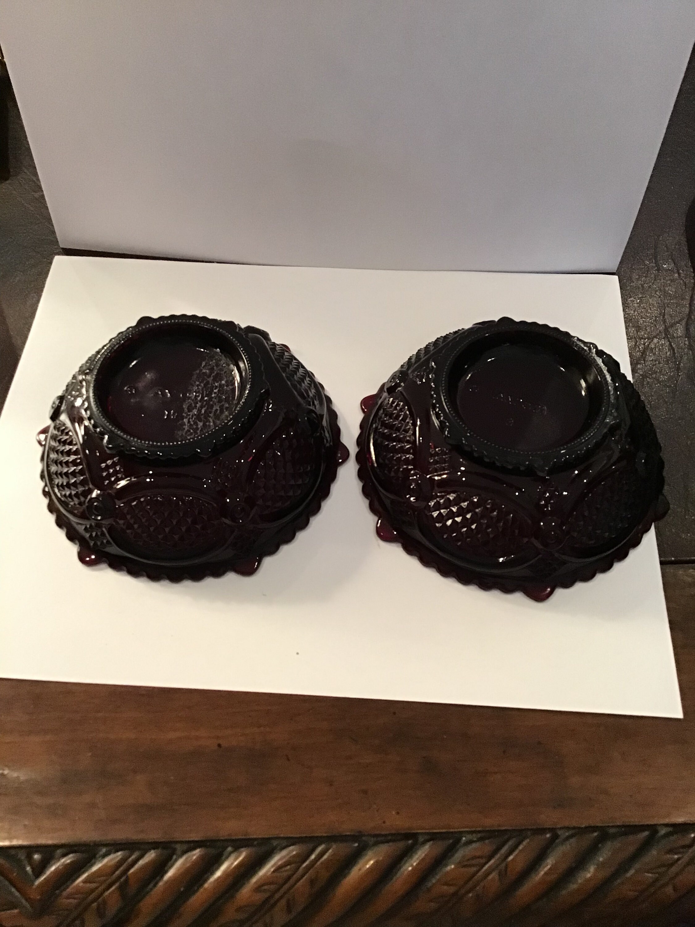 2 Cape Cod Ruby Red Berry Bowls by Avon - Etsy