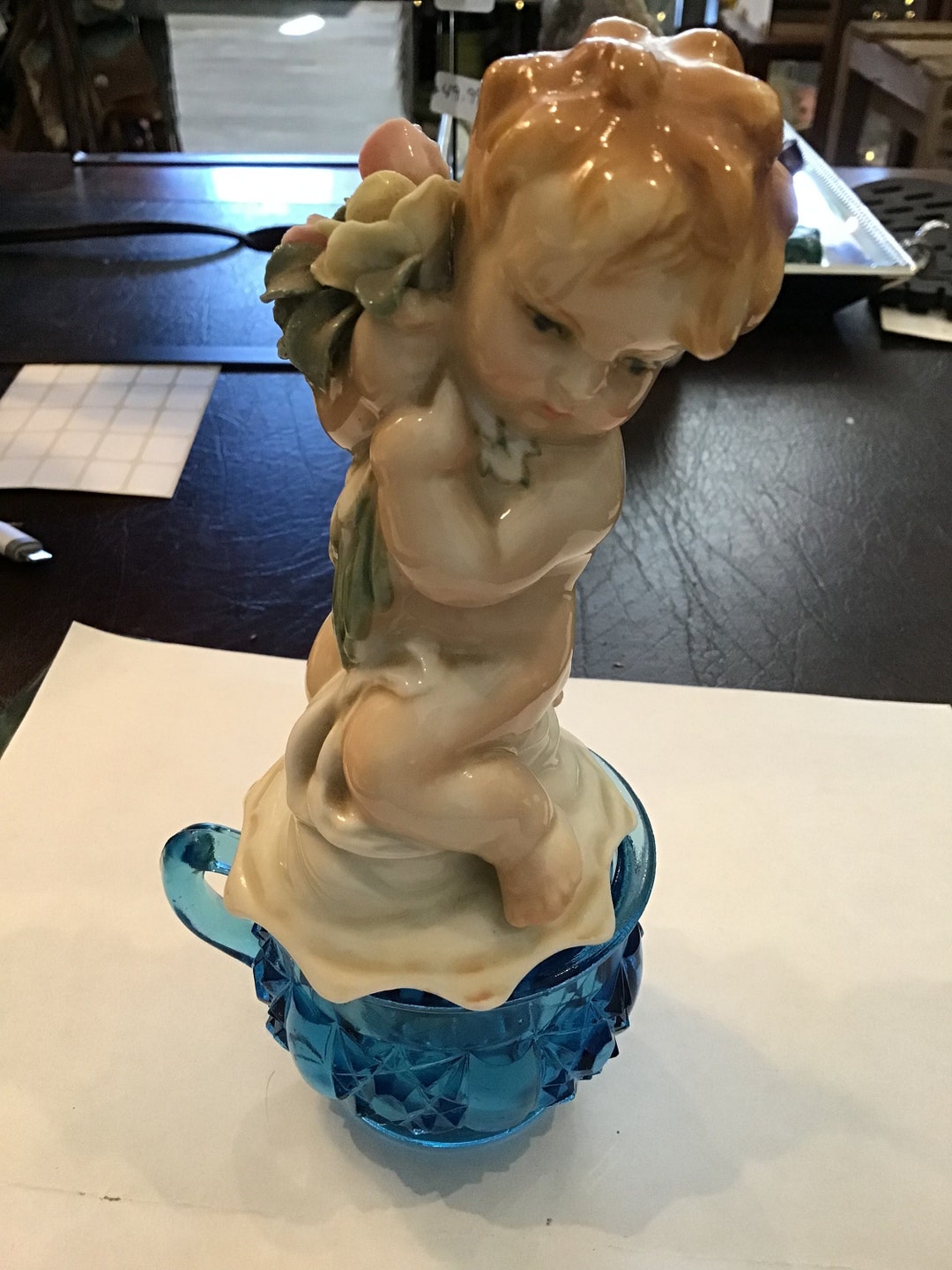 Karl Ens CHERUB With Roses - Etsy