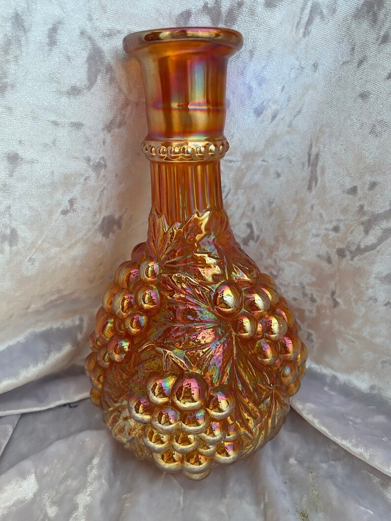 Imperial Grape Orange Carnival Glass Wine Decanter - Etsy