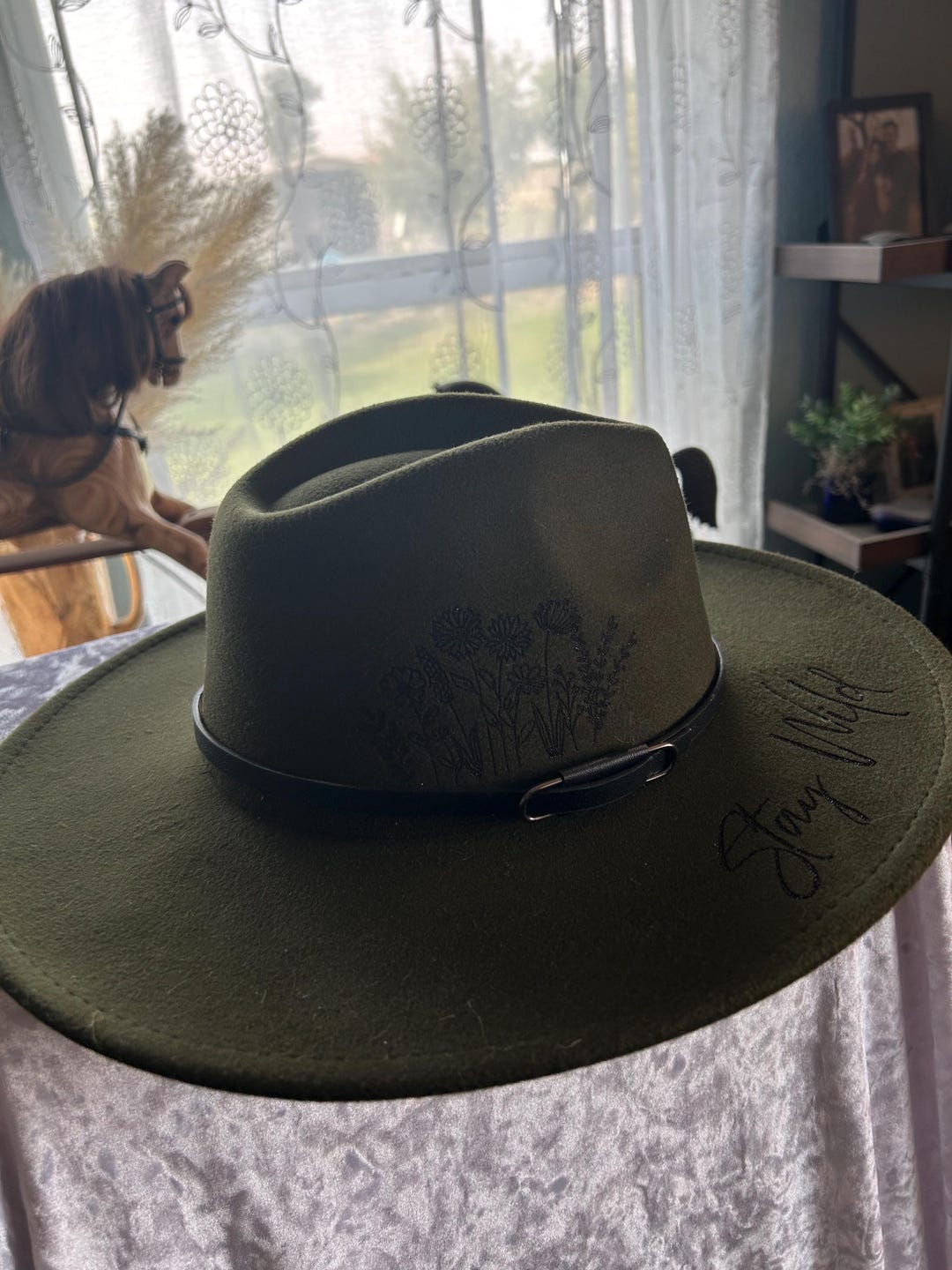 Fabulous Forest Green Hand Burned Rancher Hat - Etsy