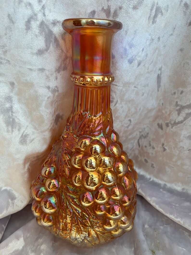 Imperial Grape Orange Carnival Glass Wine Decanter - Etsy