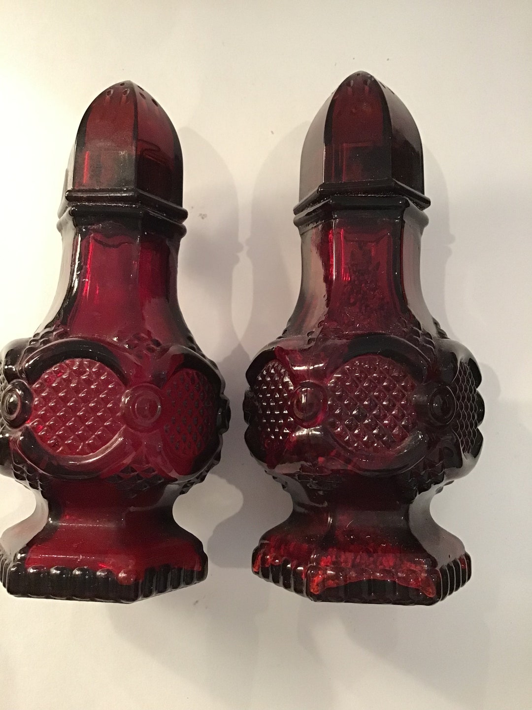 Cape Cod, Ruby Red Salt and Pepper Shakers by Avon - Etsy