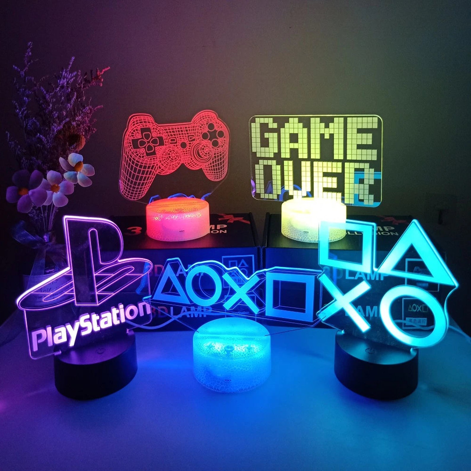 GAME OVER RGB Gaming Lamp Light Multiple Colors - Etsy