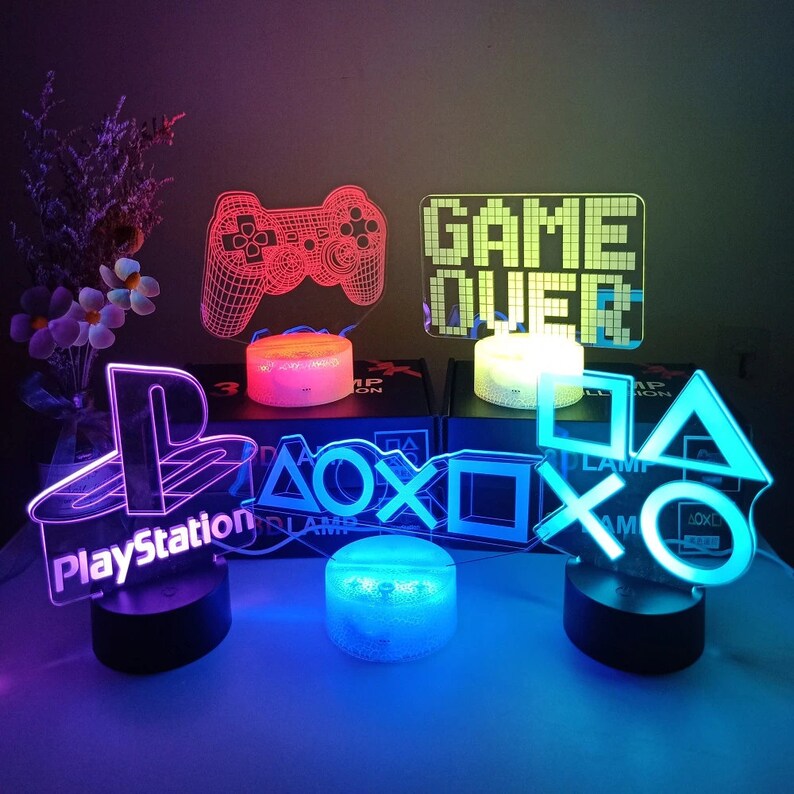 GAME OVER RGB Gaming Lamp Light Multiple Colors - Etsy