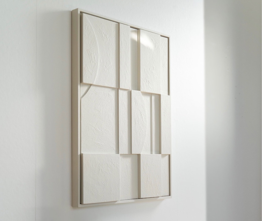 06 - Large Plaster Wall Art - 3D Painting - Relief Texture Wall Art ...