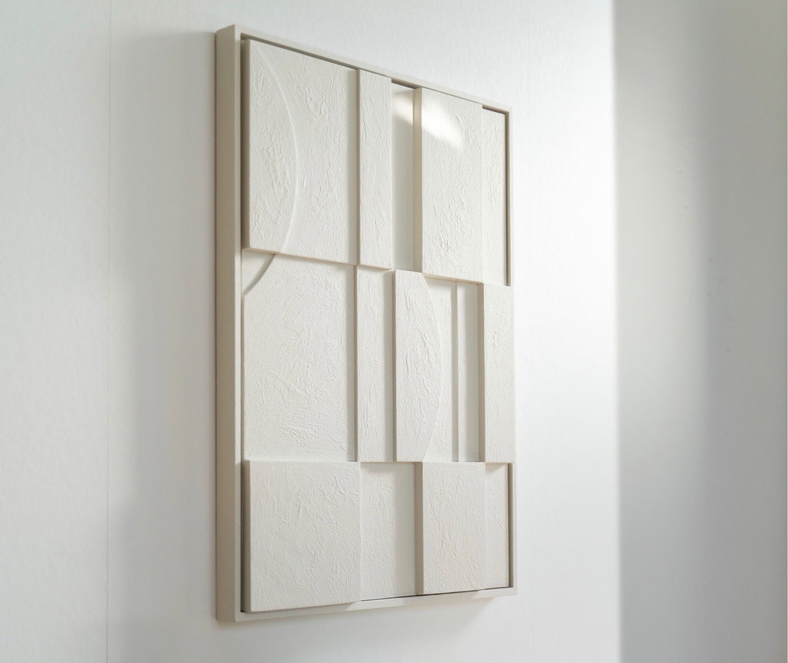 06 - Large Plaster Wall Art - 3D Painting - Relief Texture Wall Art ...