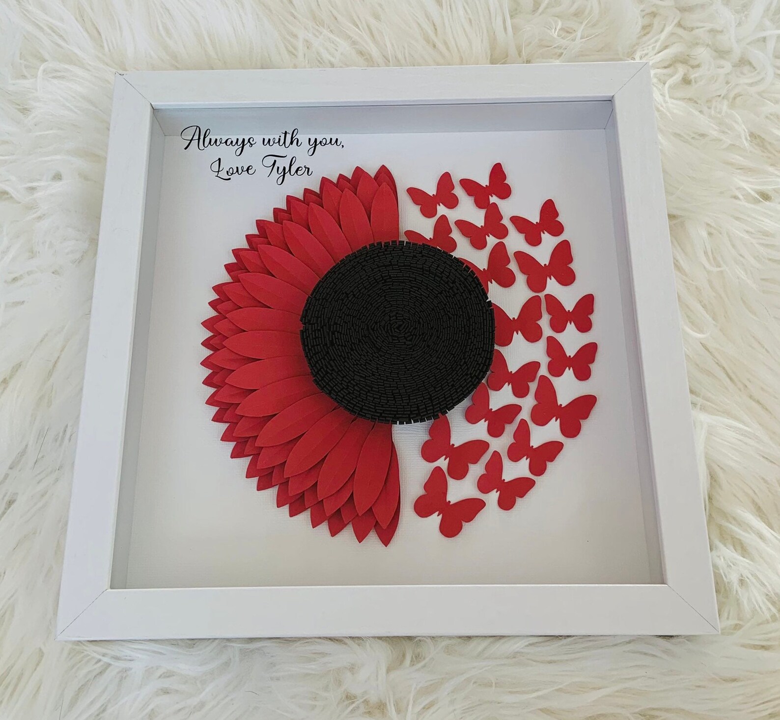 Sunflower Shadow Box Personalized Gift Sunflower Decor - Etsy