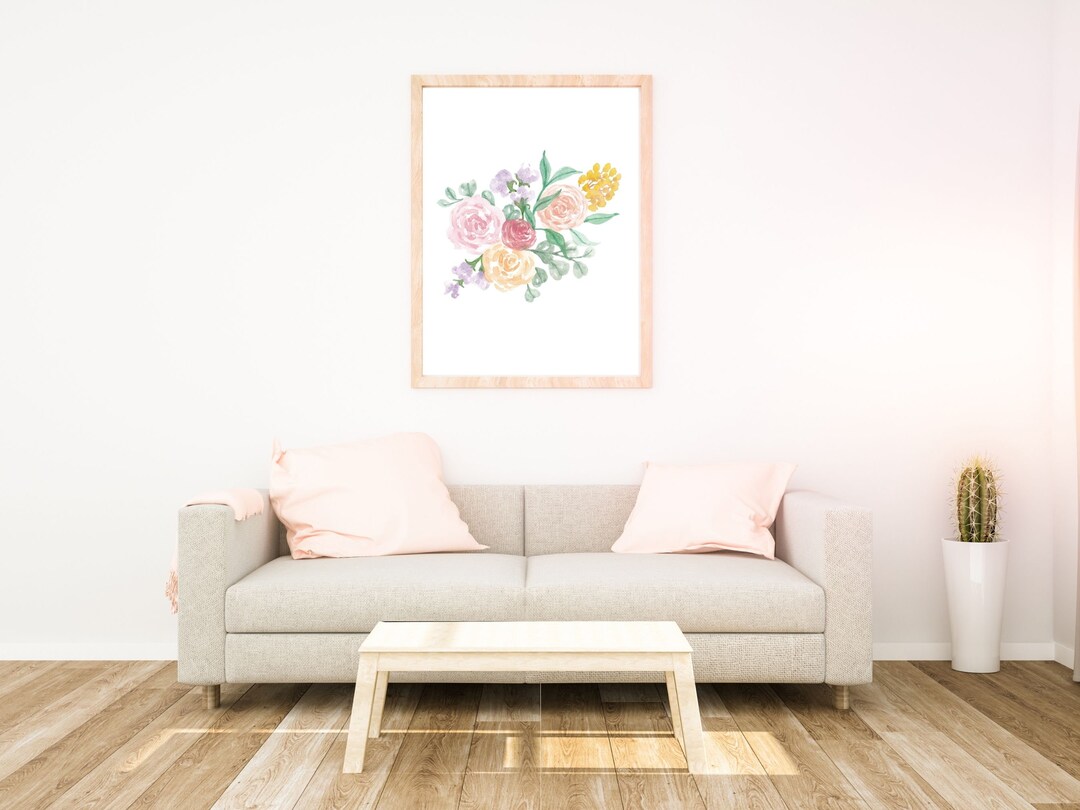 Pastel Flower Watercolor Print - Pastel Nursery Printable Art - Nursery ...