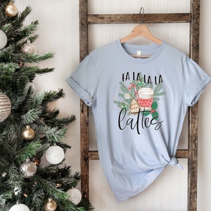 Fa La La Latte Coffee Christmas Shirt Christmas Shirt, Ladies T-shirts ...