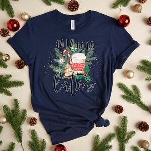 Fa La La Latte Coffee Christmas Shirt Christmas Shirt, Ladies T-shirts ...