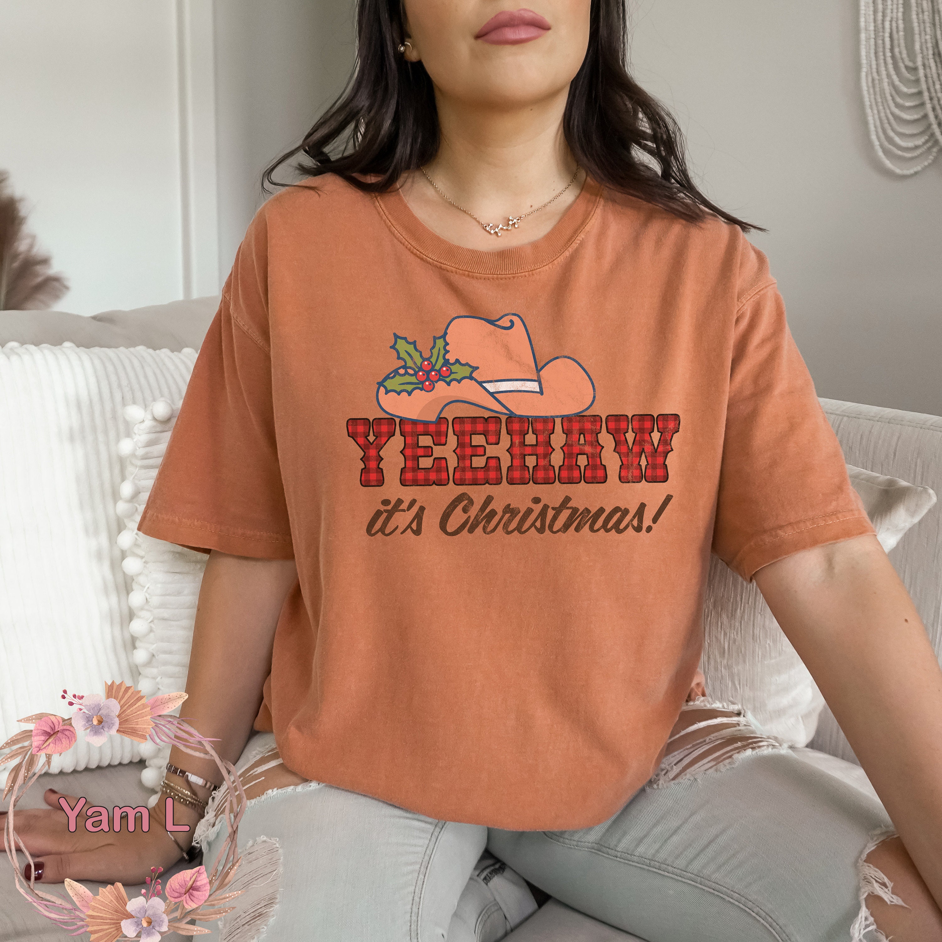 Comfort Colors Yeehaw It's Christmas Shirt Southern Plaid - Etsy