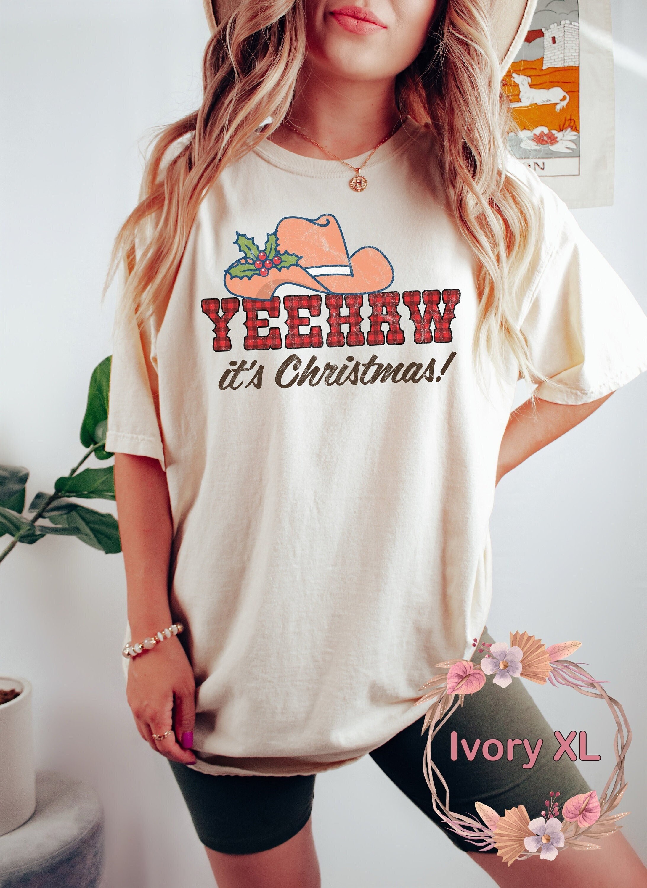 Comfort Colors Yeehaw It's Christmas Shirt Southern Plaid - Etsy