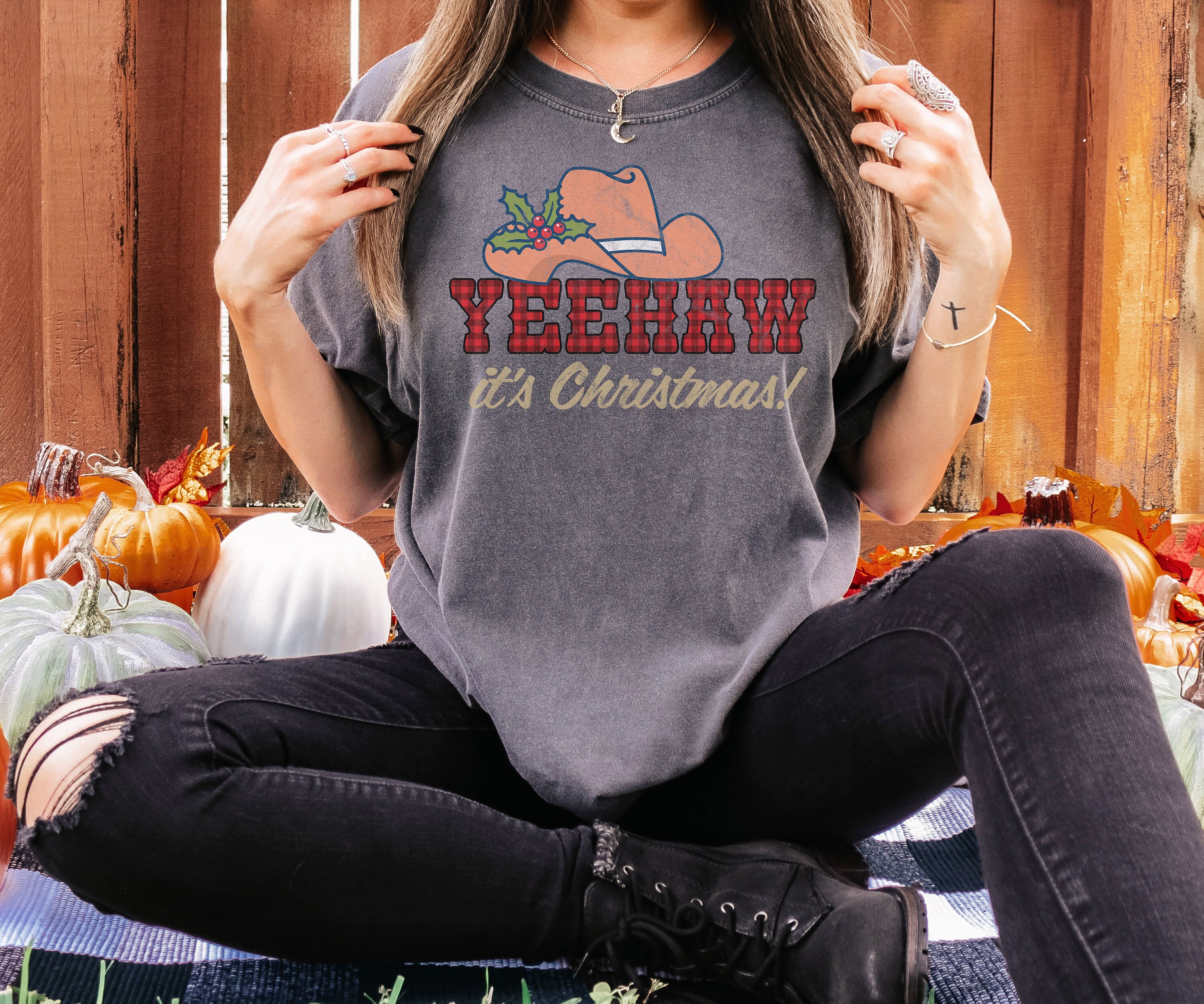 Comfort Colors Yeehaw It's Christmas Shirt Southern Plaid - Etsy