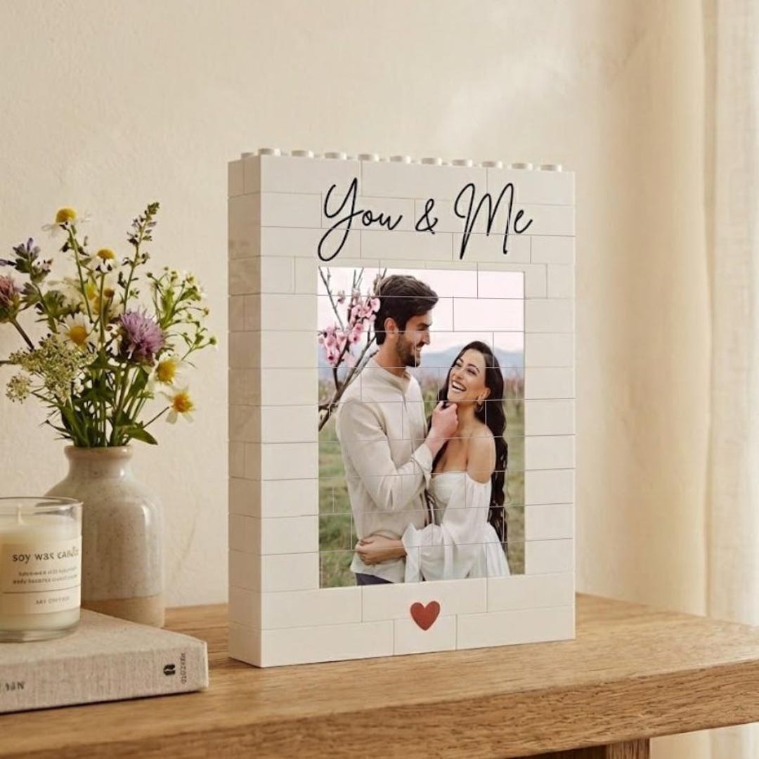 Custom Photo Building Blocks for Couples, You & Me LEGO Style Frame ...