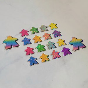 Meeple Glitter Sticker Pack Board Game Glitter Stickers 18 Stickers - Etsy