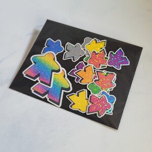 Meeple Glitter Sticker Pack Board Game Glitter Stickers 18 Stickers - Etsy