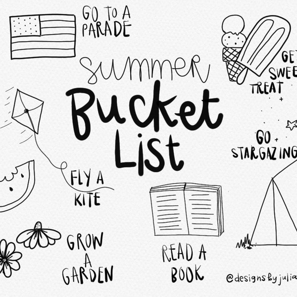 Summer Bucket List Coloring Page - Etsy