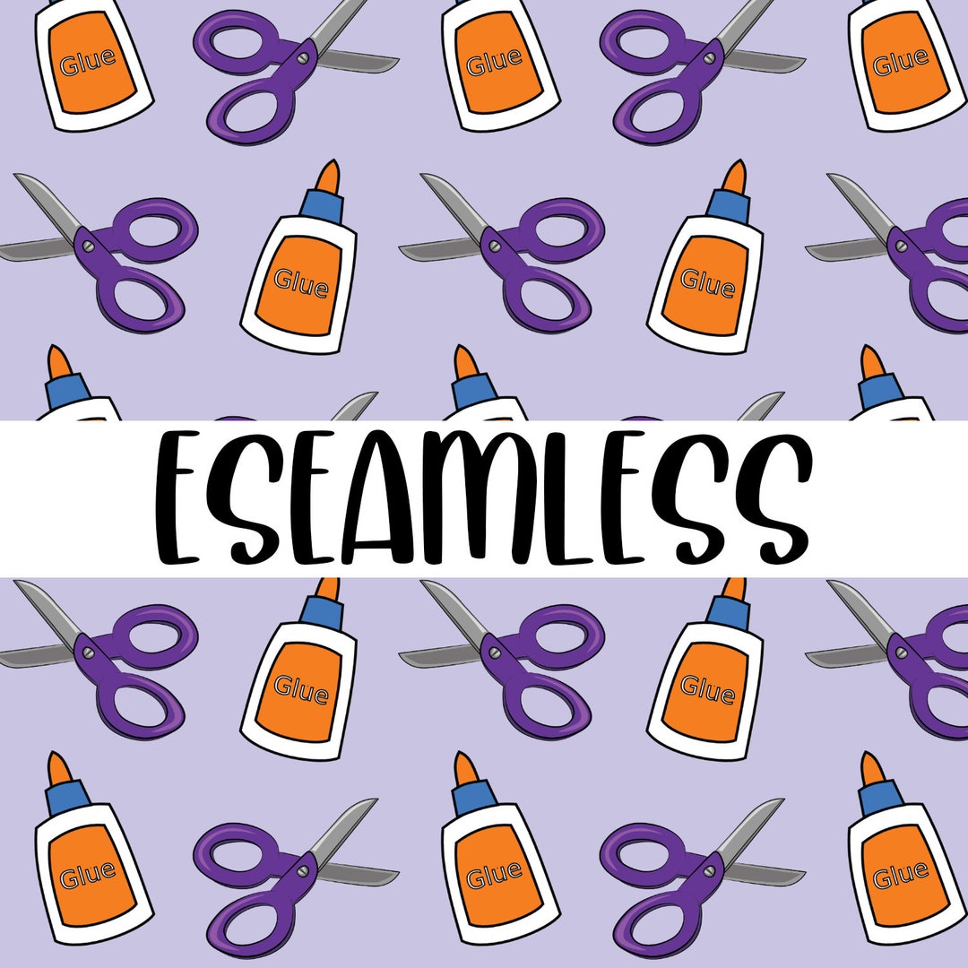 Tijeras y pegamento sin costuras Regreso a clases Descarga - Etsy España