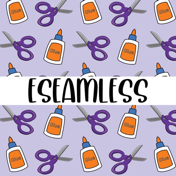 Tijeras y pegamento sin costuras Regreso a clases Descarga - Etsy España