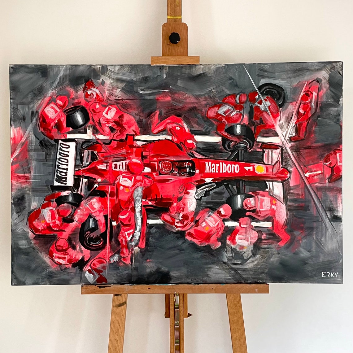 Acrylic Painting Ferrari F1 Pit Stop Malaysia Michael - Etsy
