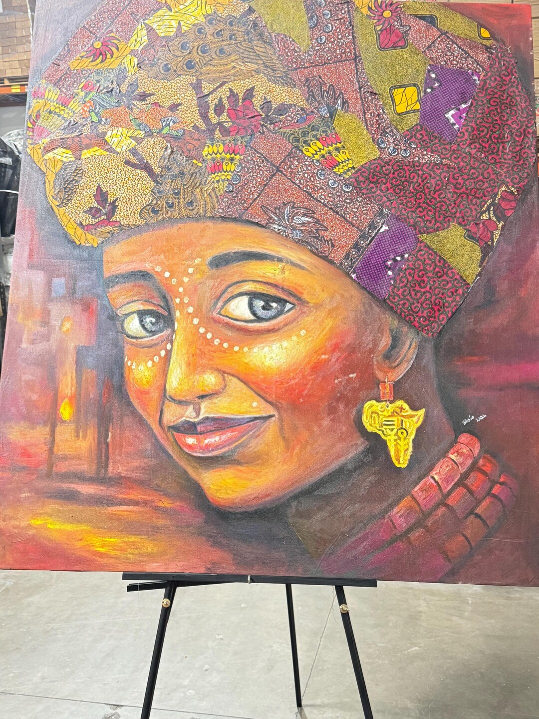 Mama Africa - African Collage Painting (50 X 57 In) - Etsy