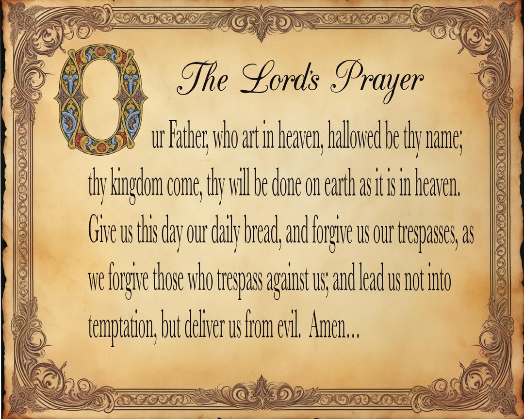 The Lord's Prayer Print: Illuminated Manuscript Style (digital Download ...
