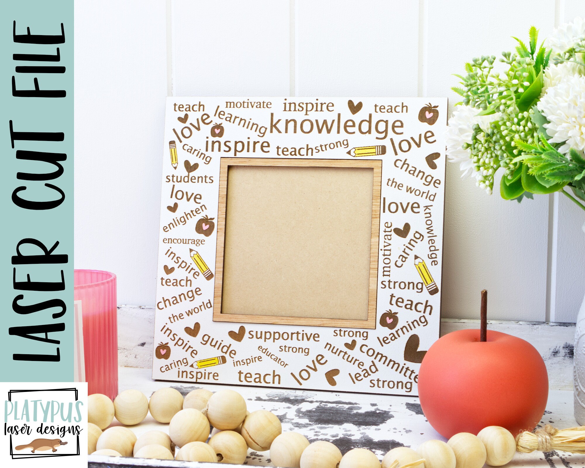 Teacher Photo Fram Teacher Sign SVG Laser File Glowforge - Etsy