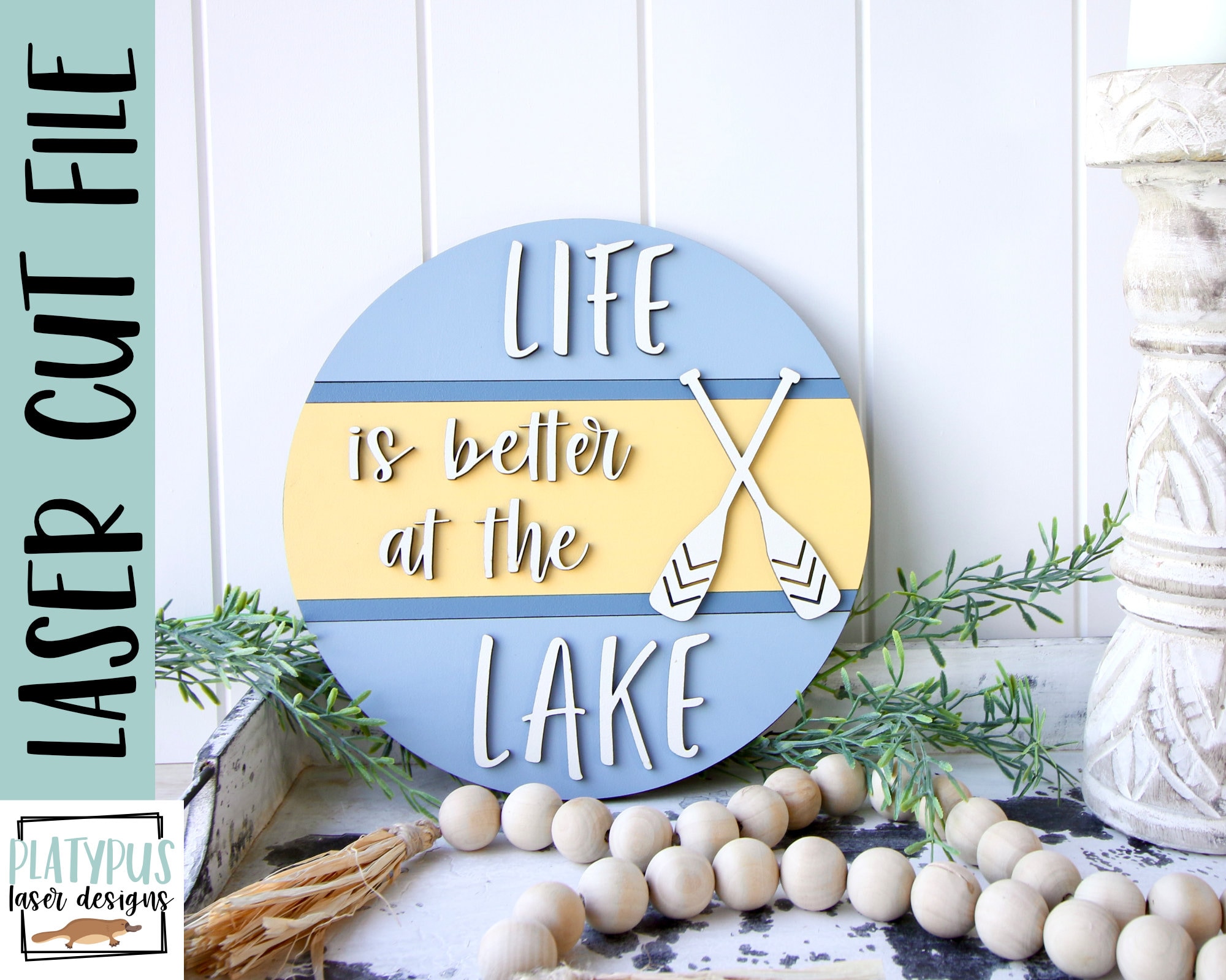 Lake Sign- Welcome Sign SVG Laser File - Glowforge File -lake Life Door ...