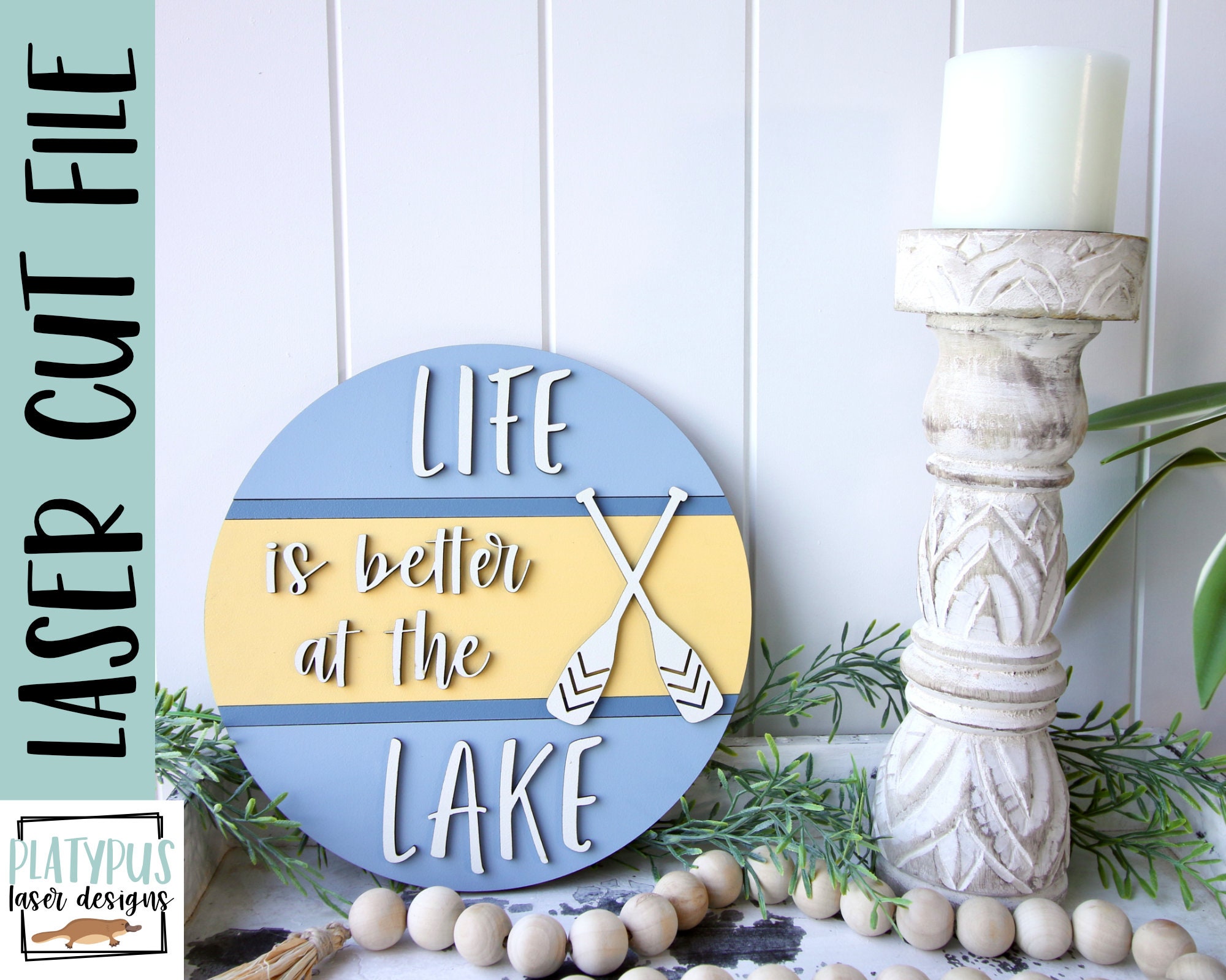 Lake Sign- Welcome Sign SVG Laser File - Glowforge File -lake Life Door ...