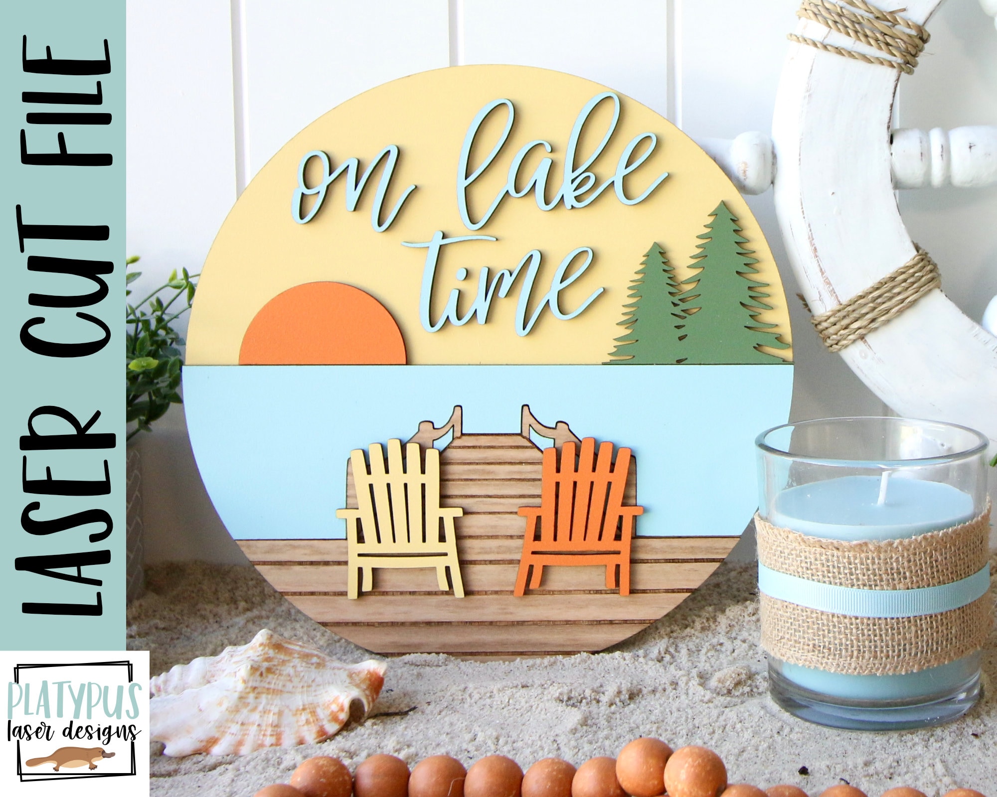 Lake Sign- Lake Time Door Sign SVG Laser File - Glowforge File - Summer ...