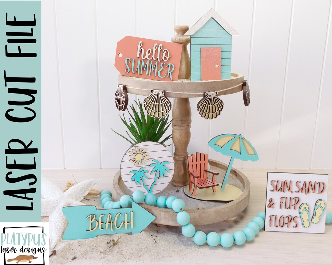 Beach Days Tiered Tray- Beach Sign SVG Laser File - Glowforge File ...