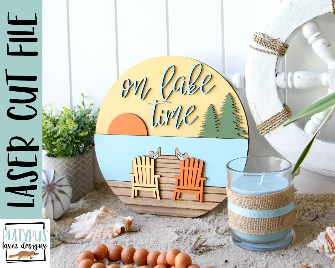 Lake Sign Lake Time Door Sign SVG Laser File Glowforge File - Etsy Canada