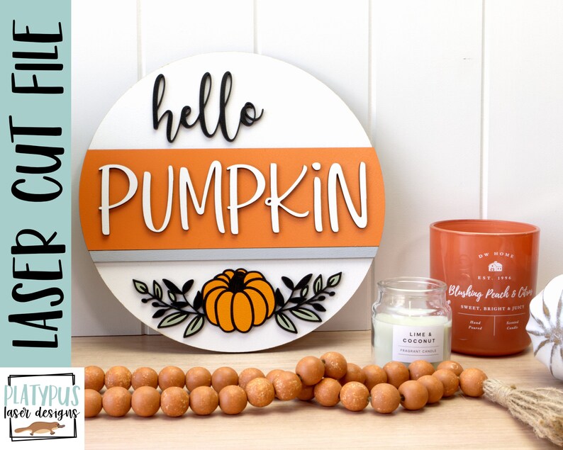 Hello Pumpkin Sign- Thanksgiving Sign SVG Laser File - Glowforge File ...