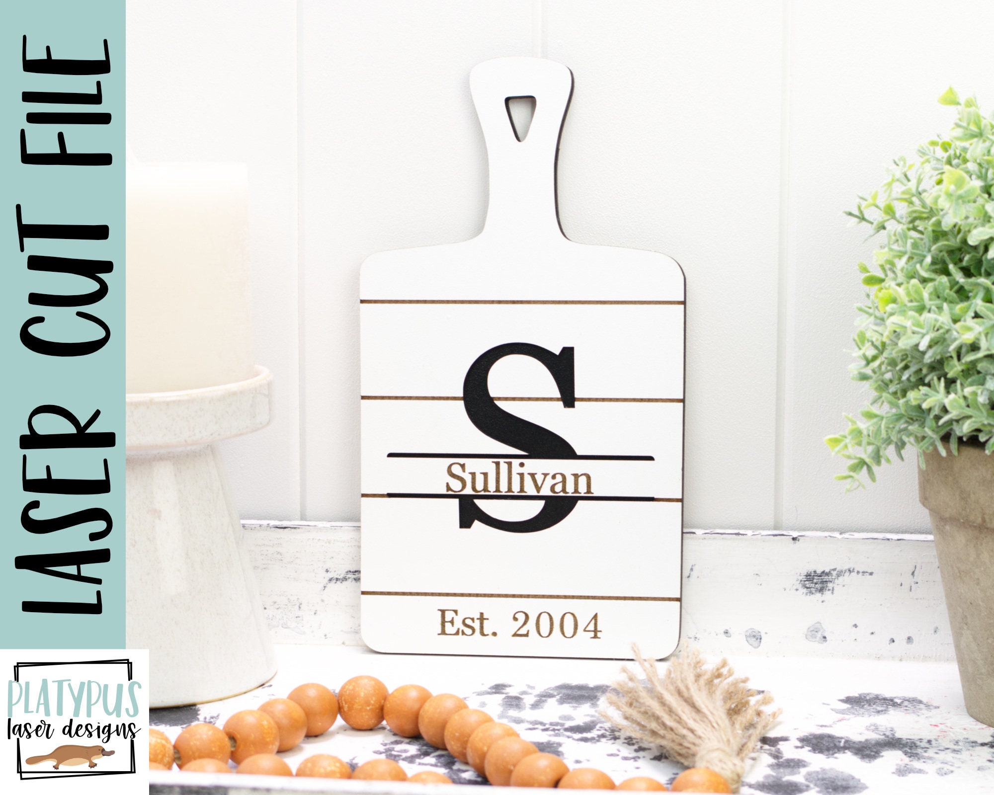 Monogram Cutting Boards A - Z - SVG Laser File - Glowforge File - Name ...