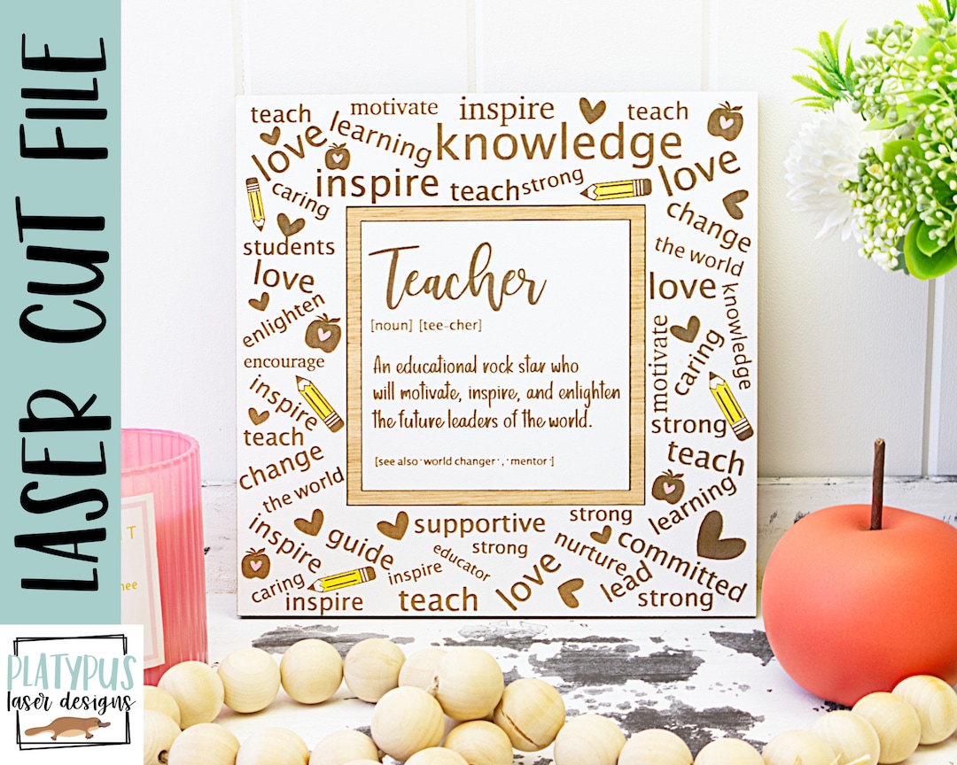 Teacher Photo Fram- Teacher Sign SVG Laser File - Glowforge File ...