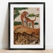 Tiger and Pine Tree Chinese Art Print / Chinese New Year Wall | Etsy