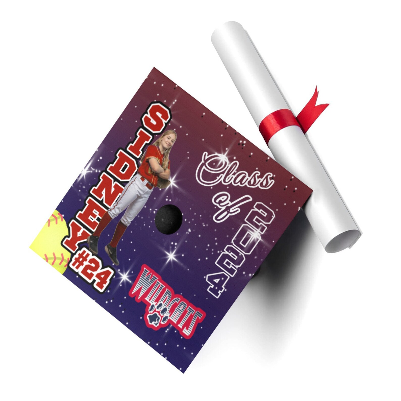 Custom Personalized Softball Graduation Cap Topper Congrats Graduation ...