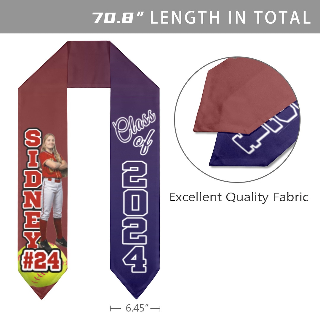 Personalized Softball Player Graduation Stole Congrats 2024 Graduation ...