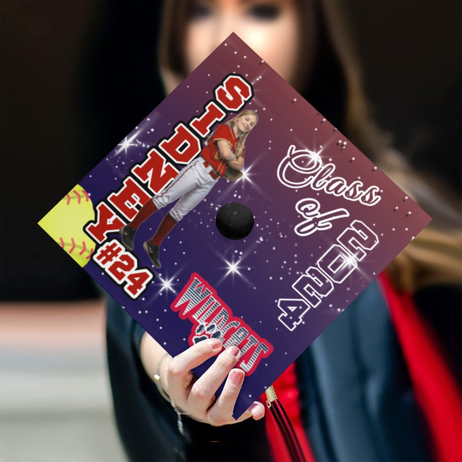 Custom Personalized Softball Graduation Cap Topper Congrats Graduation ...
